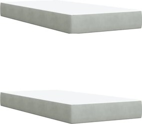 Box spring postel s matrací světle šedá 200x200 cm samet 3286396