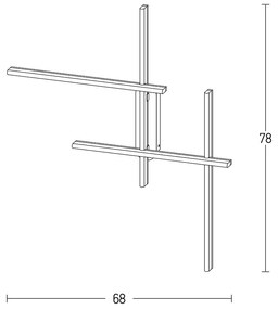 Zambelis 1946 nástěnné LED svítidlo černé, 36W, 3000K, 78cm