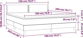 Box spring postel s matrací tmavě šedá 180x200 cm samet 3141258