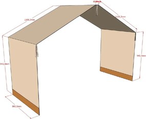 Světle hnědý bavlněný dětský závěs k posteli 86x414 cm Forrest – Vipack
