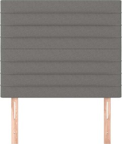 Čelo postele tmavě šedé 90x5x118/128 cm látkové 3116455