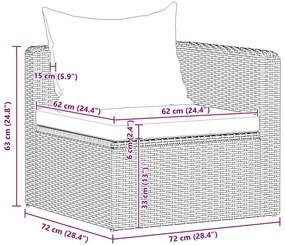 vidaXL Marketos 3dílná zahradní sedací souprava s poduškami šedá polyratan
