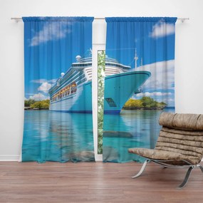 Sablio Závěs Luxusní výletní loď v tropickém ráji: 2ks 140x250cm