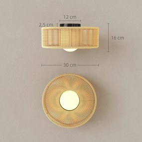 Stropní svítidlo, boho stropní lampa s objímkou G9 LED, kulaté stínítko z konopného provazu