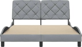 Rám postele bez matrace světle šedá 120 x 200 cm textil 3310587