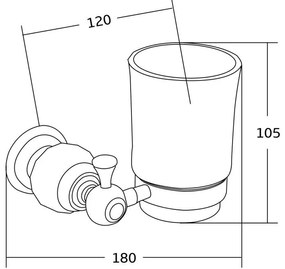 Mexen příslušenství, ESTELA držák na kartáček, růžové-zlato, 7011538-60