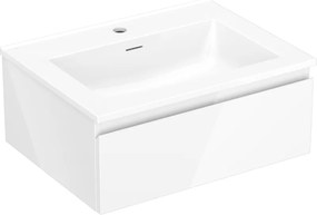 Mexen Orio, koupelnová skříňka 60 cm s umyvadlem Otis, 1 zásuvka, bílá lesklá, 91A10-06023-1-BF00-W18M00