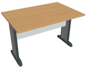 Stůl jednací rovný 120 cm - Hobis Cross CJ 1200 Dekor stolové desky: buk, Dekor lamino podnože: šedá, Barva nohou: černá