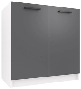 Kuchyňská skříňka Belini dřezová 80 cm šedý mat bez pracovní desky  TOR SDZ80/0/WT/SR/0/B1