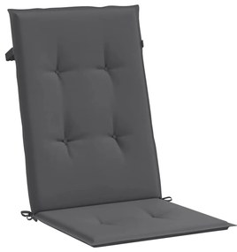 vidaXL Podušky na židli vysoké opěradlo 6 ks antracitové 120x50x3 cm