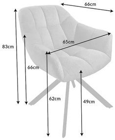 Designová otočná židle Vallerina šedá