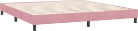 Postel Box Spring bez matrace růžová 180x220 cm samet 3315890