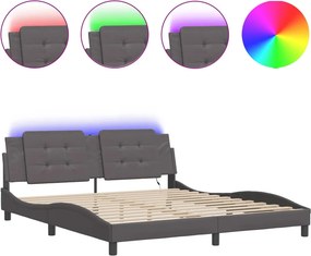 Rám postele s LED bez matrace Zadar šedý 180 x 200 cm 3214127