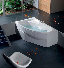 Polysan MAMBA L asymetrická vana 170x100x44 cm, bílá, 76111