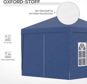 Pavilon Outsunny 3x3m, Voděodolný a Stabilní Zimní Stan s Rychlým Sestavením, UV Ochrana 50+, Skládací Párty Stan s 4 Bočními Stěnami pro Zahradu, Mo…