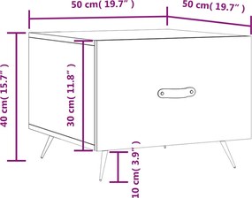 vidaXL Konferenční stolek 50 x 50 x 40 cm kompozitní dřevo [829332] Barva: Bílá
