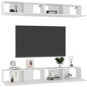 vidaXL Marketos TV skříňky 4 ks bílé 100 x 30 x 30 cm kompozitní dřevo