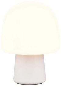 Bílá stolní lampa se skleněným stínidlem (výška 27 cm) Steen – Trio