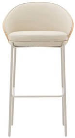 Béžová koženková barová židle Kave Home Eamy 77 cm
