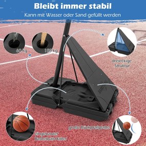 Costway Basketbalový stojan 150-305 cm výškově nastavitelný basketbalový koš