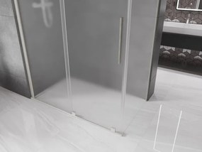Mexen Velar, sprchový kout s posuvnými dveřmi 140 x 70 cm, 8mm sklo námraza, broušená ocel, 871-140-070-31-97
