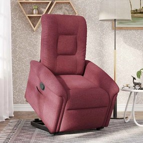 Zvedací polohovací křeslo vínové textil 3303257