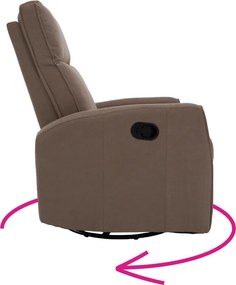 Relaxační otočné křeslo, šedohnědá Taupe, MEKENZI