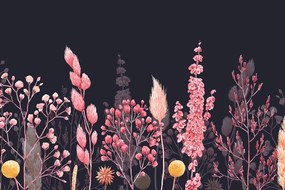 Samolepící tapeta variace trávy v růžové barvě - 225x150 cm