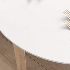 HOMCOM Jídelní stůl, kulatý kuchyňský stůl pro 2 osoby, jídelní stůl ve venkovském stylu, do obývacího pokoje, masiv, Ø75 x 76 cm, bílý
