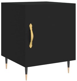 Noční stolek černý 40 x 40 x 50 cm kompozitní dřevo - Default Title