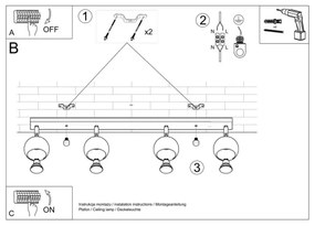 Sollux SL.0447 - Stropní bodové svítidlo OCULARE 4xGU10/10W/230V