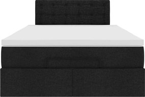Osmanský postel s matrací černá 120x190 cm textil 3311610
