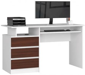 Počítačový stůl CLP 135cm bílá/wenge