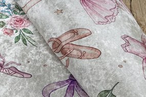 Dětský koberec protiskluzový BAMBINO 61600 krémový / růžový kruh