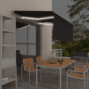 Automatická markýza roleta LED a senzor větru 3x2,5 m antracit 3069394