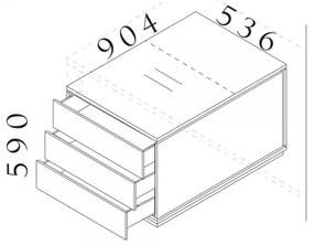 Kontejner Creator 90,4 x 53,6 cm, 2-modulový - levý, antracit/bílá