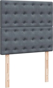 Box spring postel s matrací tmavě šedá 90x190 cm samet 3292227