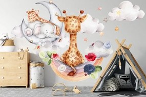 Nálepka se slůníkem a žirafou 150 x 300 cm