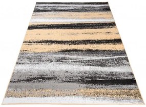 Kusový koberec moderní MAYA Pruhy Q542A žlutý šedý Rozměr: 130x190 cm