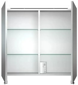 German LED zrcadlová skříňka / 72 x 68,5 cm / MDF / bílá