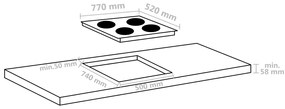 vidaXL Marketos Indukční deska 4 varné zóny dotykové ovládání sklo 77 cm 7000 W