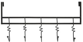 Černý kovový věšák na dveře 46 cm Jaxen – Premier Housewares