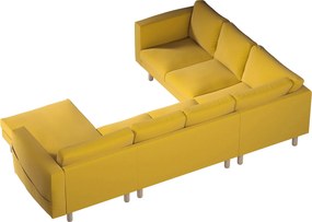 Potah na pohovku IKEA Norsborg rohová, 5-místná se šezlongem barva žlutá látka sametová