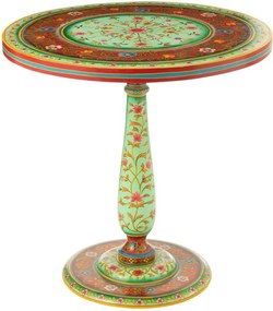 Dřevěný barevný kulatý stůl Mumbai mango wood - Ø 75*75 cm