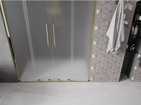 Mexen Velar Duo, posuvné sprchové dveře do otvoru 160 cm, 8mm sklo námraza, zlatá lesklá, 871-160-000-32-50