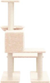 Škrabadlo pro kočky se sisalovými sloupky krémové 94,5 cm 171639
