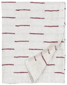 Lněný ručník Paussi, len-bordový, Rozměry  95x180 cm