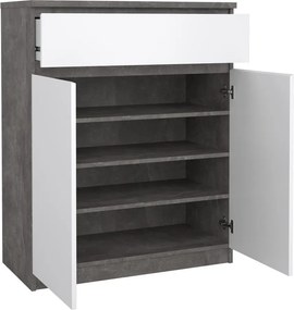 Komoda Simplicity 80 x 40 x 100,5 cm, šedá / bílý lesk