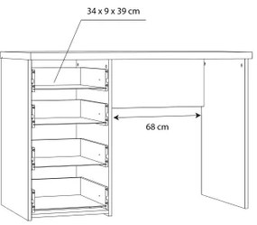 Psací stůl GINO bílá