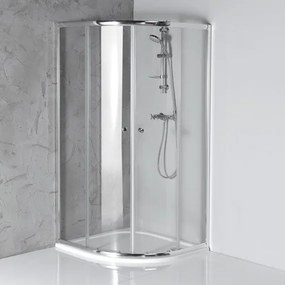 Aqualine ARLETA čtvrtkruhová sprchová zástěna 900x900mm, čiré sklo - HLS900Y